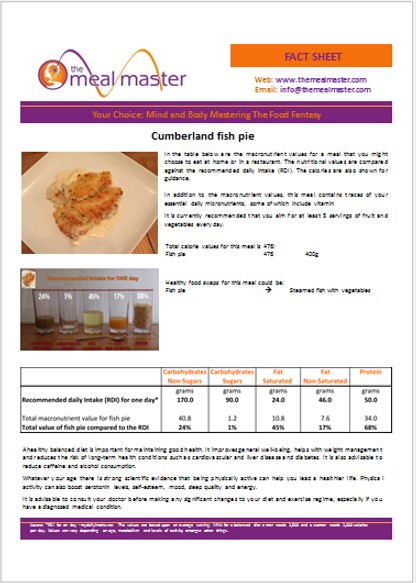 Fact Sheet Fish Pie | SmallerKnickers™